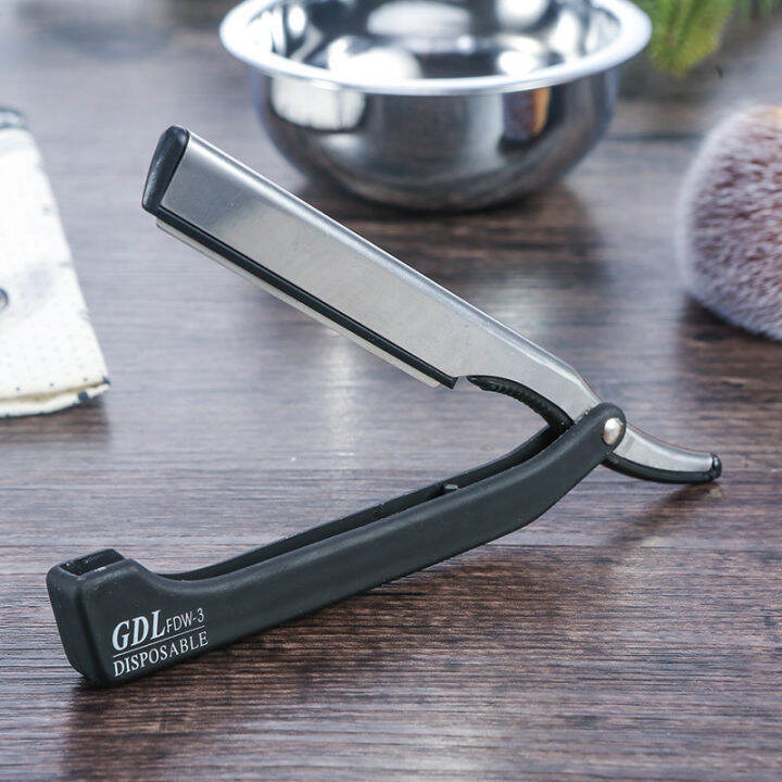 Gold Dollar Blade Razor Stainless Steel Folding Straight Edge Barber ...