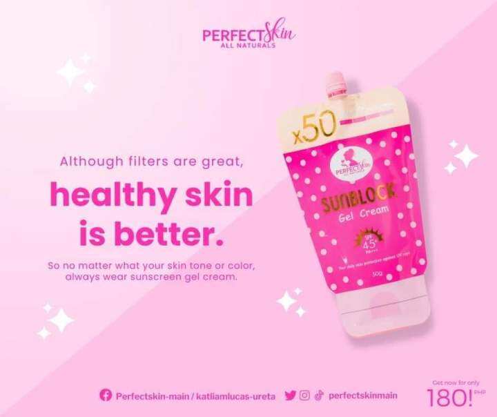 Perfect Skin Sunblock Gel Cream SPF45 | Lazada PH