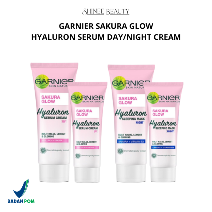 Garnier Sakura Glow Day Cream - 20mL | Sakura Glow Serum Night Cream ...