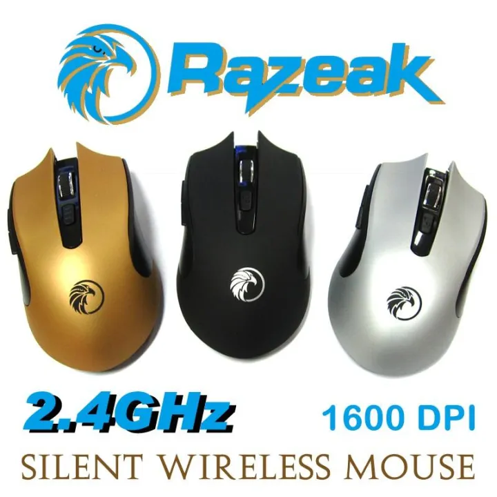 ของแท้ เม้าส์ไร้สายเก็บเสียง Wireless Mouse no click sound RWM06Hagan ...