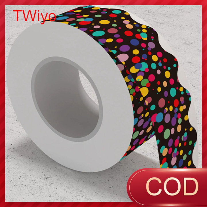 TWiyo 1 Roll 20M Black Space Fluorescent Lines Board Stickers Colorful ...