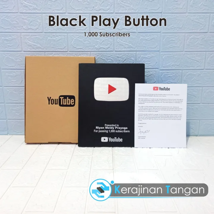 Black Play Button Youtube Custom Replika | Lazada Indonesia