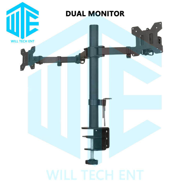 Dual Monitor Mount Computer Desk Mount Monitor Bracket with C-clamp and ...
