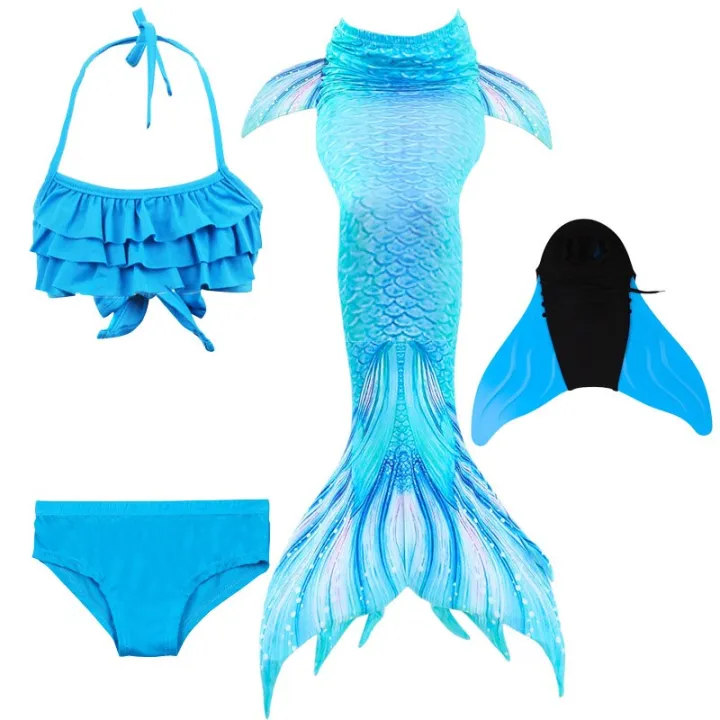 2020 Pink Blue Children Mermaid Swimwear Girls Colorful Bikini Children ...