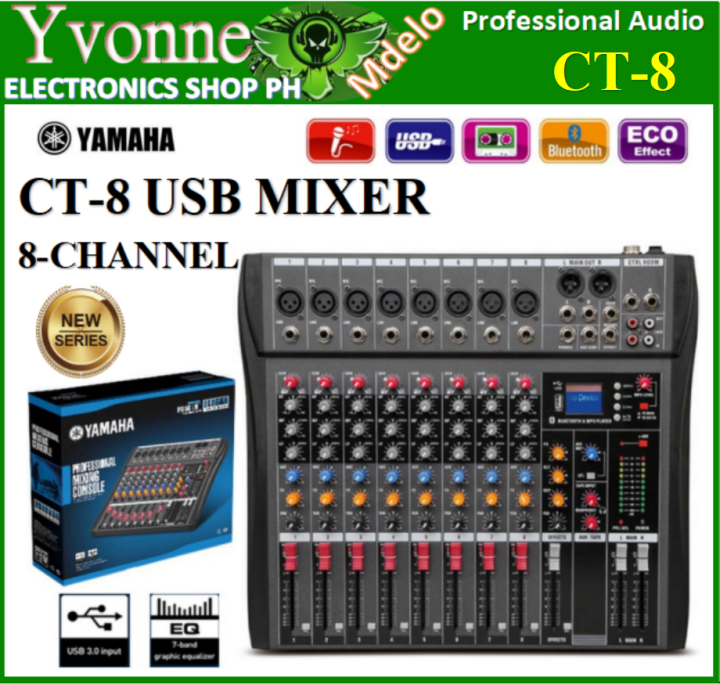 The Mixer Yamaha CT-8S Series Stereo Mixer 8 Channel Bluetooth USB MP3 ...