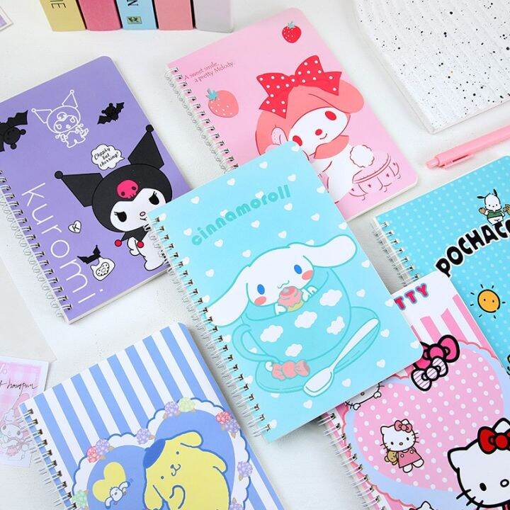 Sanrio Hello Kitty Notebook Kawaii My Melody Kuromi A5 Coil Book ...