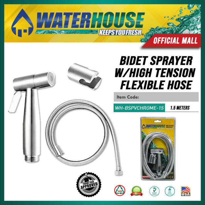Waterhouse Chrome PVC Bidet Sprayer W/ High Tension Flexible Hose 1.5M ...