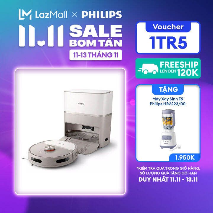 Robot Vừa Hút Bụi Vừa Lau Philips XU6500/82 Lực Hút 2700PA - Hàng Chính ...