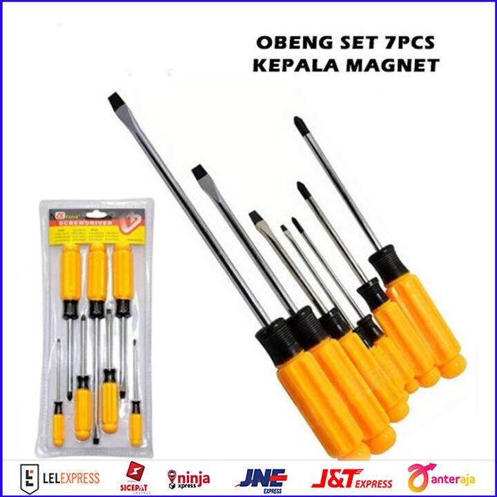 PROMO!!!Obeng Set 7 Pcs Kepala Magnet Fatick Screwdriver Tools Set BISA ...