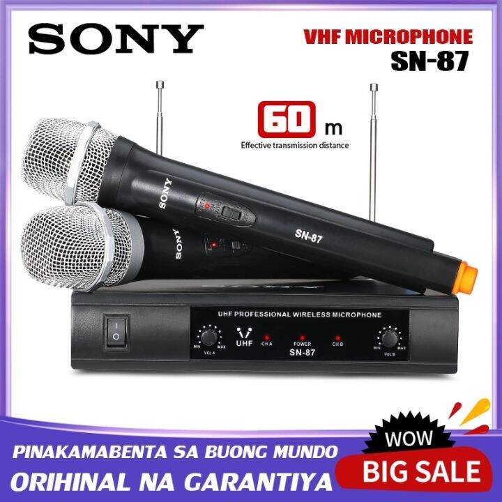 SONY SN87 Wireless Microphone VHF 2 Handheld Professional Audio ...