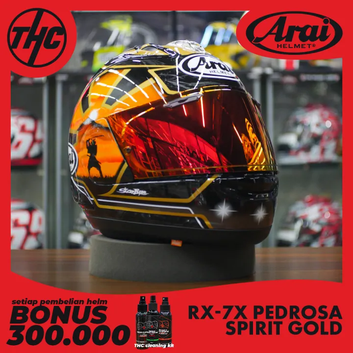 ARAI HELM FULL FACE RX-7X RX7X PEDROSA SAMURAI SPIRIT GOLD | Lazada ...