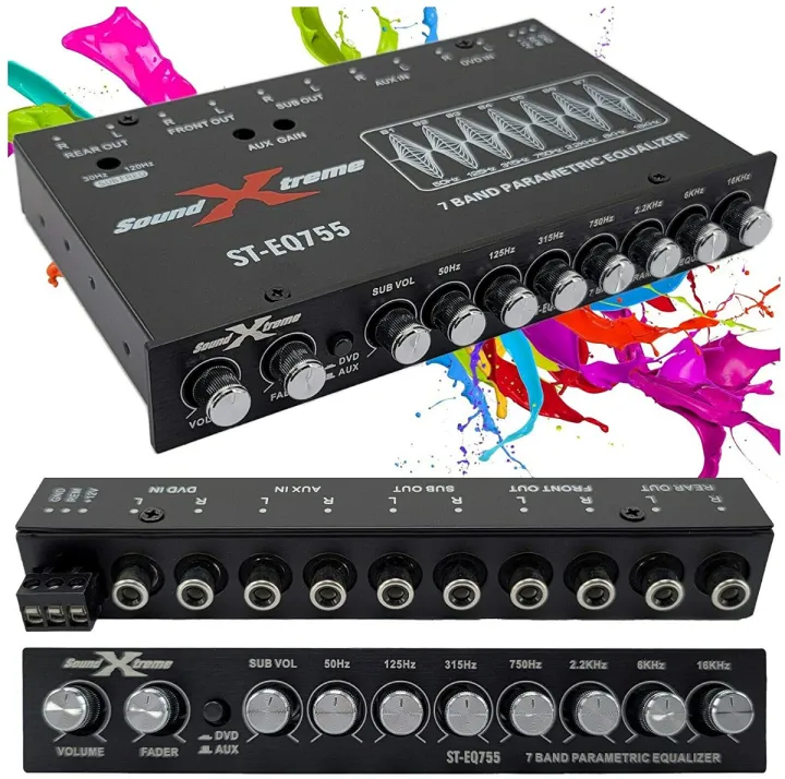 Xtremevision SoundXtreme ST-EQ755 1/2 Din 7 Band Car Audio Parametric ...
