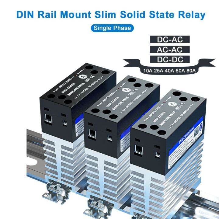 Integrated Guide Rail Solid State Relay 40A Radiator 12V DC Control AC ...