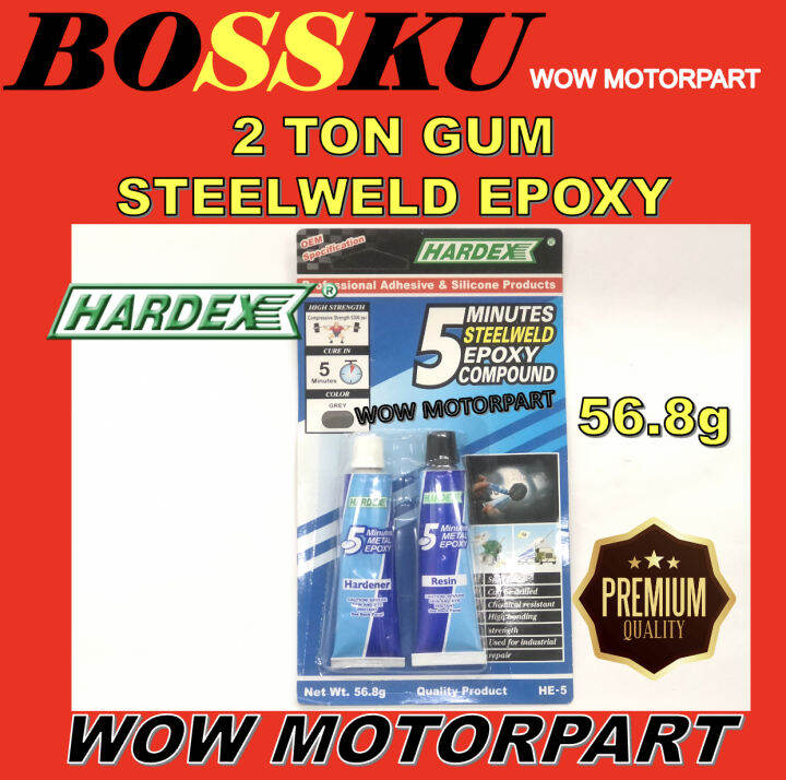HARDEX 2 TON GUM METAL EPOXY STEELWELD EPOXY COMPOUND 56.8G HARDEX ...
