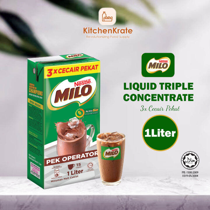 MILO Activ-Go Liquid Triple Concentrate Cecair Pekat Pek Operator 1L ...