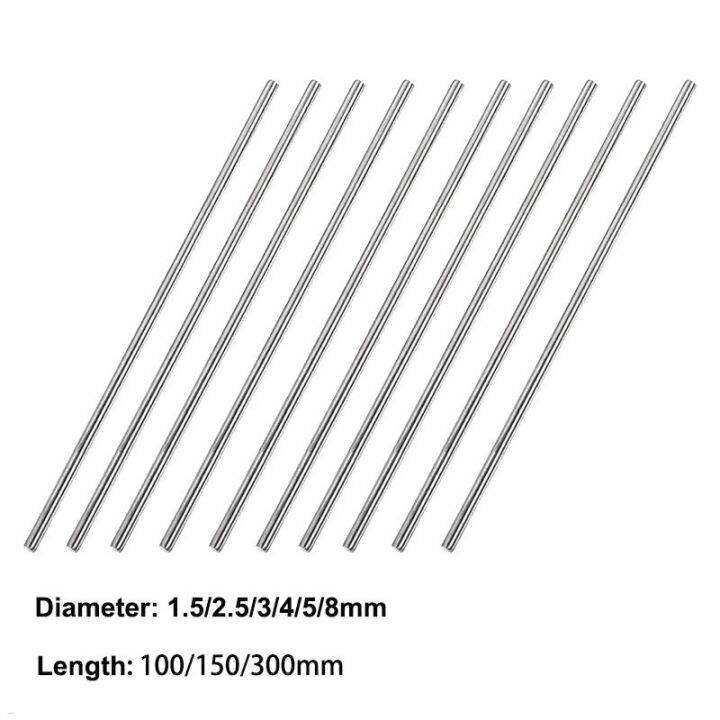 2/5/10pcs 304 Stainless Steel Solid Round Rod 1.5-8mm Diameter x100/150 ...
