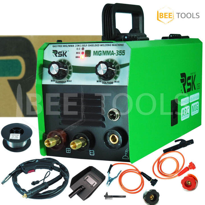 RSK ตู้เชื่อมไฟ้ฟ้า เครื่องเชื่อมไฟฟ้า MIG/MMA-355 รุ่นไม่ใช้แก๊ส 2 ระบบ ใช้ได้ทั้งไฟฟ้าและมิก ...