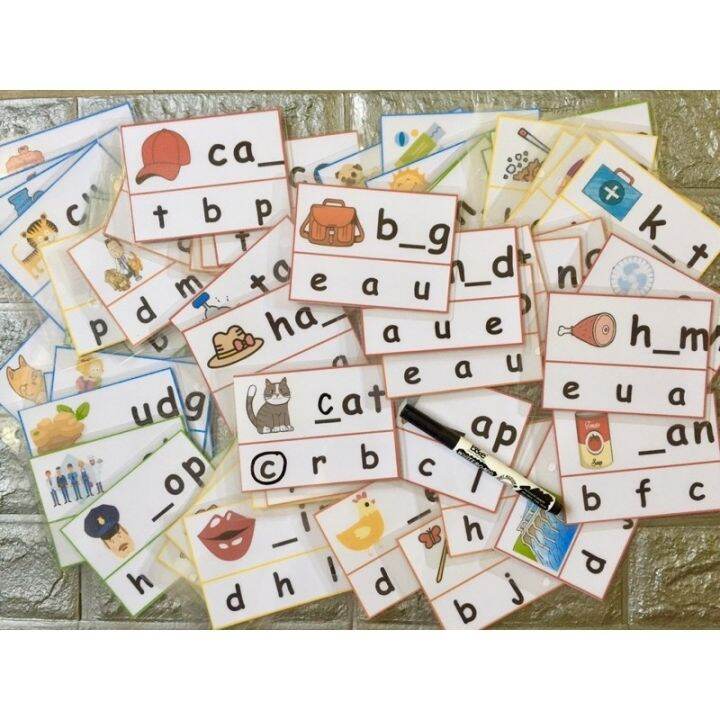 CVC Reading Phoneme Flashcards (Write and Wipe)-LAMINATED | Lazada PH