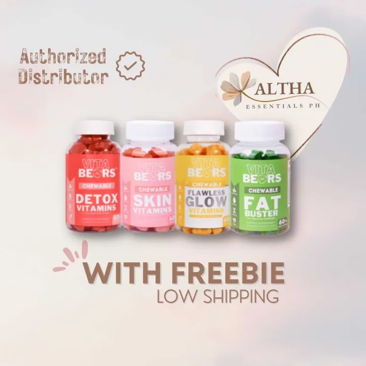 Vitabears Gummies Detox Hair Vitamins Collagen Glutathione Apple Cider ...