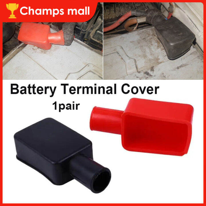 Universal 1 Pair Battery Terminal Covers Red and Black Positive and ...