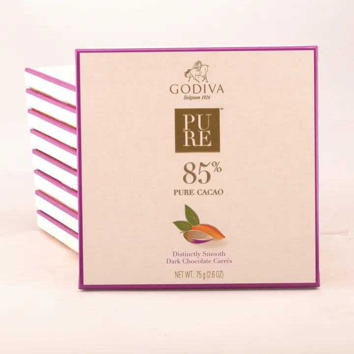 Godiva Pure 85% Cacao Dark Chocolate Carre Gift Box 16pcs 75g | Lazada