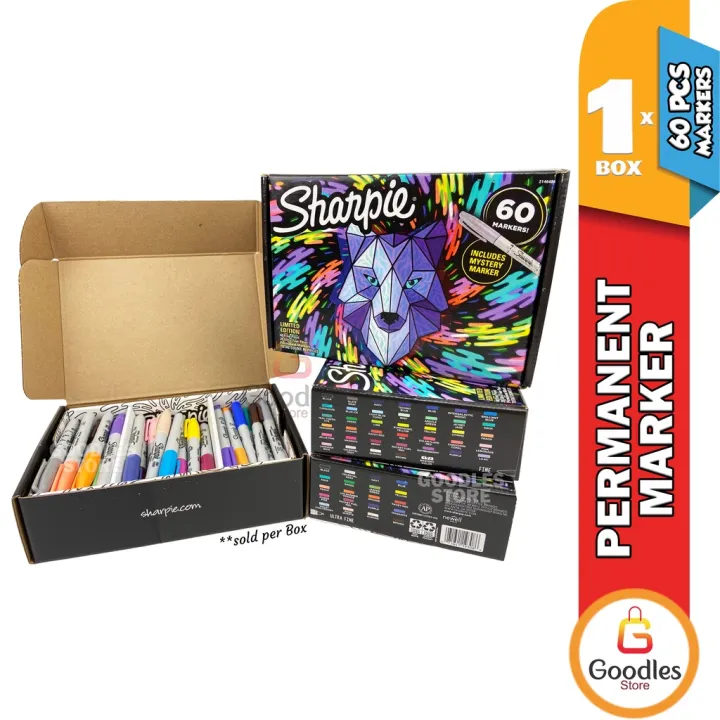 Sharpie Permanent Markers Fine & Ultra-Fine Tip Markers Multi Color 60 ...