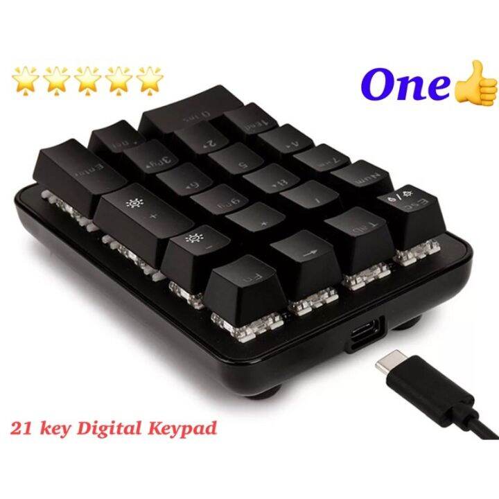 ส่งฟรีMotospeed K23 แป้นพิมพ์ตัวเลขแบบมีสายUSBคีย์บอร์ด 21 ปุ่มสีฟ้าBacklightคีย์บอร์ดOUTEMU ...