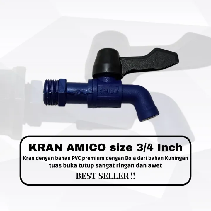 AMICO Kran Air Tembok PVC Bola Kuningan 3/4 Inch | Lazada Indonesia