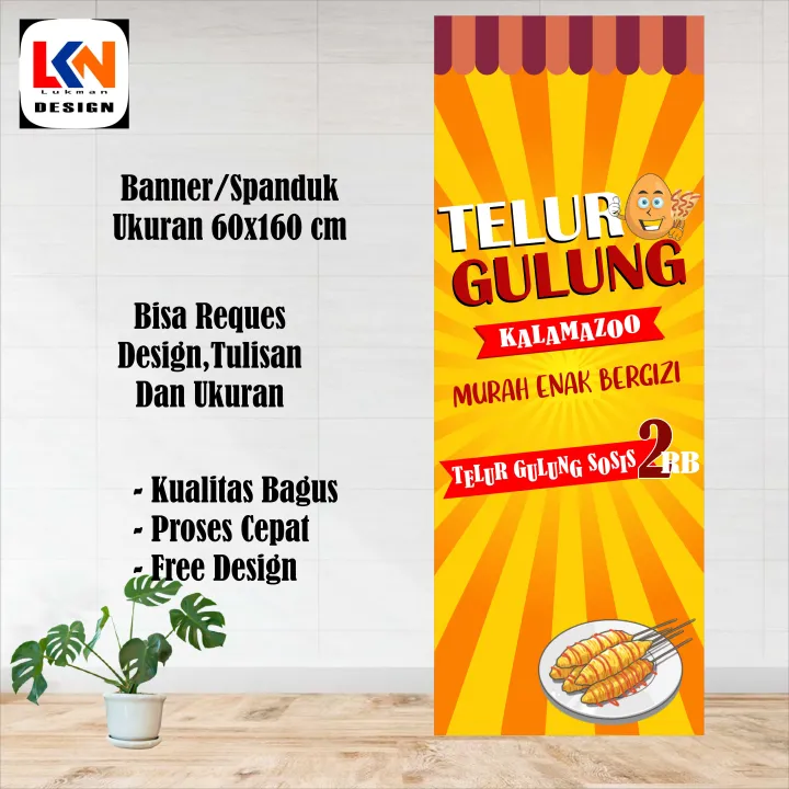 banner spanduk telur gulung | Lazada Indonesia