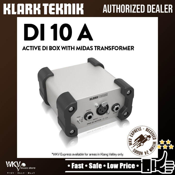 Klark Teknik DI 10A Active DI Box with Midas Transformer (DI10A / DI ...