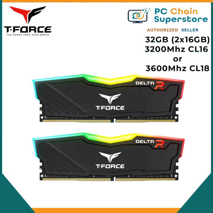 Team Group T-Force Delta RGB DDR4 32GB ( 16GBx2 ) Dual Kit [CL16 ...