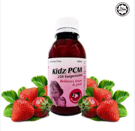 KIDZ PCM PARACETAMOL 250MG SUSPENSION (Strawberry) 100ML | Lazada