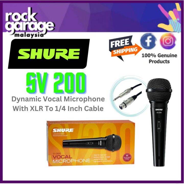 Shure SV200 Dynamic Vocal Microphone With XLR To 1/4 inch Cable ( SV ...