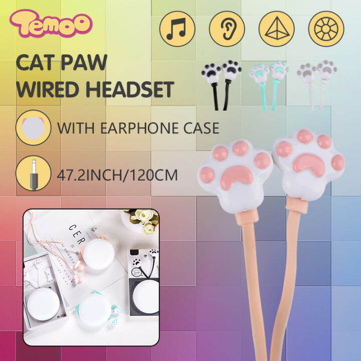 Temoo Cartoon Cat Claw Headset หูฟังโทรศัพท์มือถืออเนกประสงค์พร้อม ...