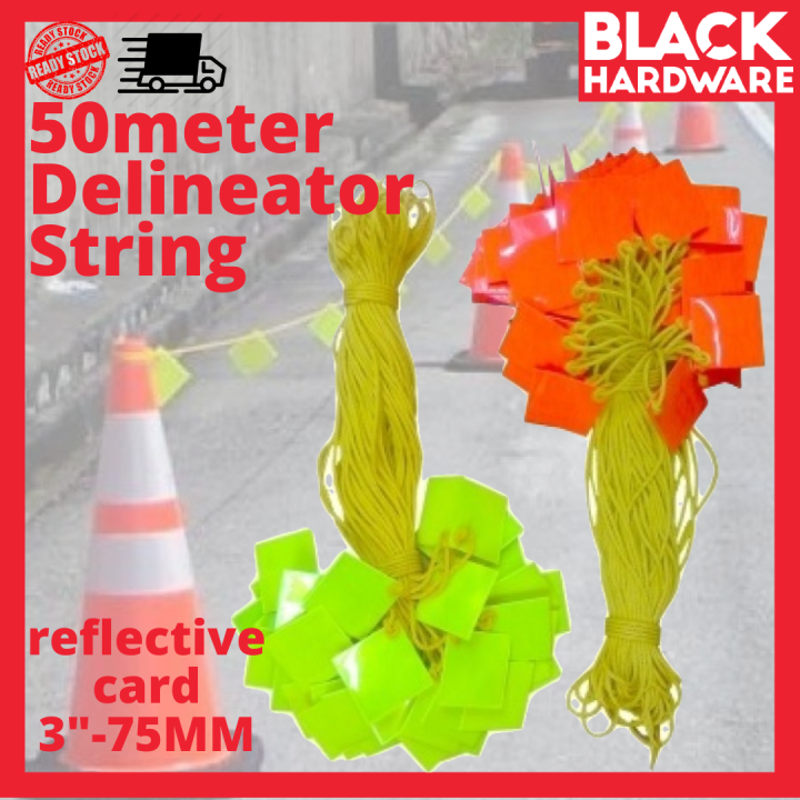 BLACK HARDWARE 50M Reflective Reflector Safety Traffic Cone Working ...