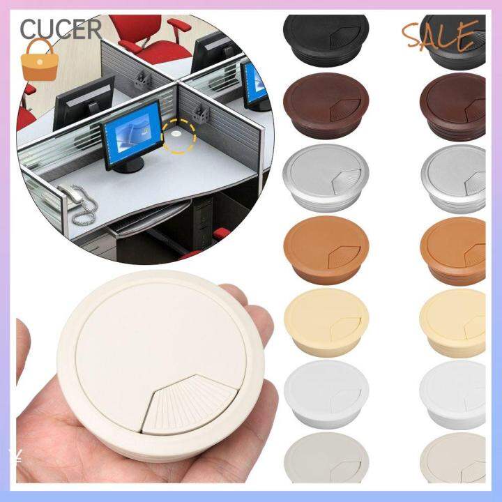 【COD+IN STOCK】60/80mm Desk Table Plastic Cable Hole Cover PC Computer ...