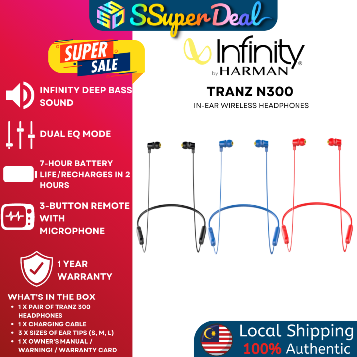 Infinity by Harman Tranz N300 Wireless Bluetooth in Ear Headphone with ...