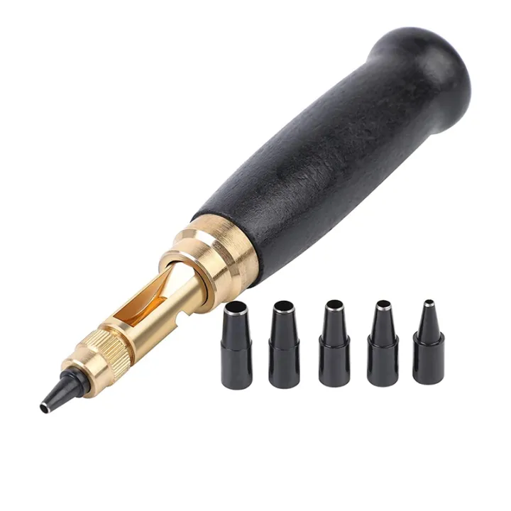 Adjustable Screw Punch, Screw Hole Punch, 6 Tip Sizes Leather Paper ...