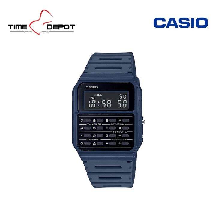 Casio CA-53WF-2BDF Vintage Standard Digital Calculator Blue Resin Strap ...
