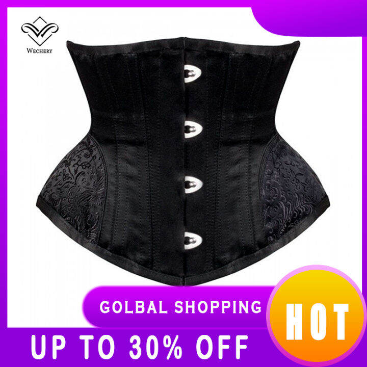 WECHERY XXS-6XL Vintage Underbust Corset Top Embroidery Bustiers Women ...