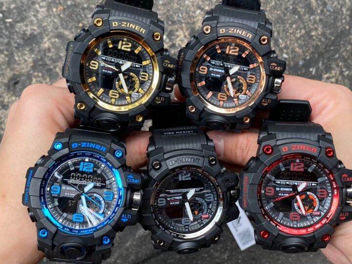 Watchtime D-ziner นาฬิกาข้อมือ แบรนแท้ หน้าปัดขนาด 55 มม. กันน้ำ100% มี ...