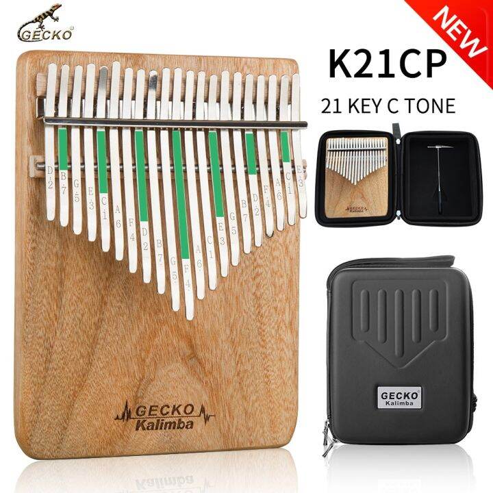 ♨ GECKO Kalimba 21-Key Camphor Wood thumb Piano Musical Instrument ...