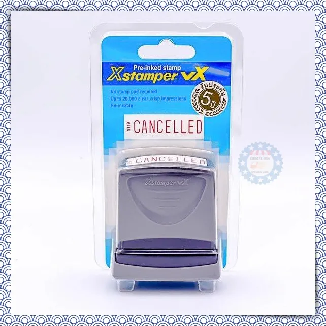(สินค้าขายดี) Xstamper ตรายางหมึกในตัว "CANCELLED" หมึกแห้งเร็ว กันน้ำ (สีแดง) ( # หมวดอุปกรณ์ ...