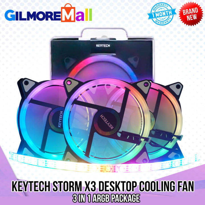 Keytech Storm X3 Pro ARGB Cooling Fans 3 in 1 ARGB Cooling Fan | Music ...