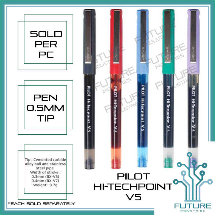 Ballpen Pilot V5 0.5mm Gel Pen Liquid Ink Hi Tec Point Hi-Techpoint ...