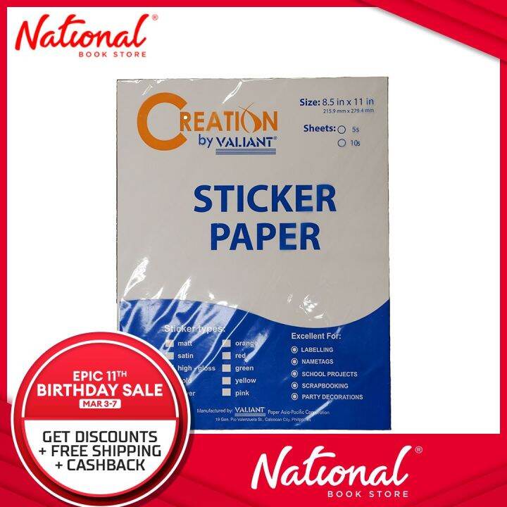 Ks Sticker Paper Short 195Gsm 10S | Lazada PH