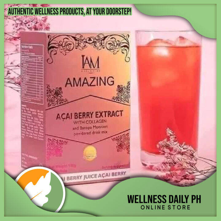 IAM AMazing Acai Berry Extract Drink Mix with Collagen & Bacopa ...