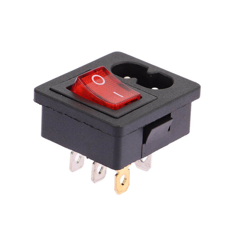 KingBe Red Rocker Switch Fused Inlet Power Socket Fuse Switch Connector ...