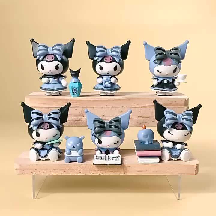 6ชิ้นเซ็ตเมจิก Kuromi ชุดตาบอดกล่อง Kuromi อะนิเมะตัวเลขตุ๊กตาลึกลับกล่อง Sanrio รูปการกระทำรุ่น ...