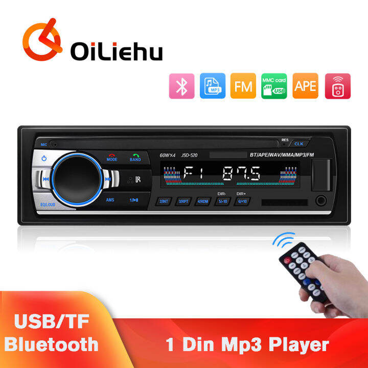 1din Bluetooth Stereo MP3 Player Car Radio Audio FM Aux Input Receiver JSD-520 12V SD TF USB ...